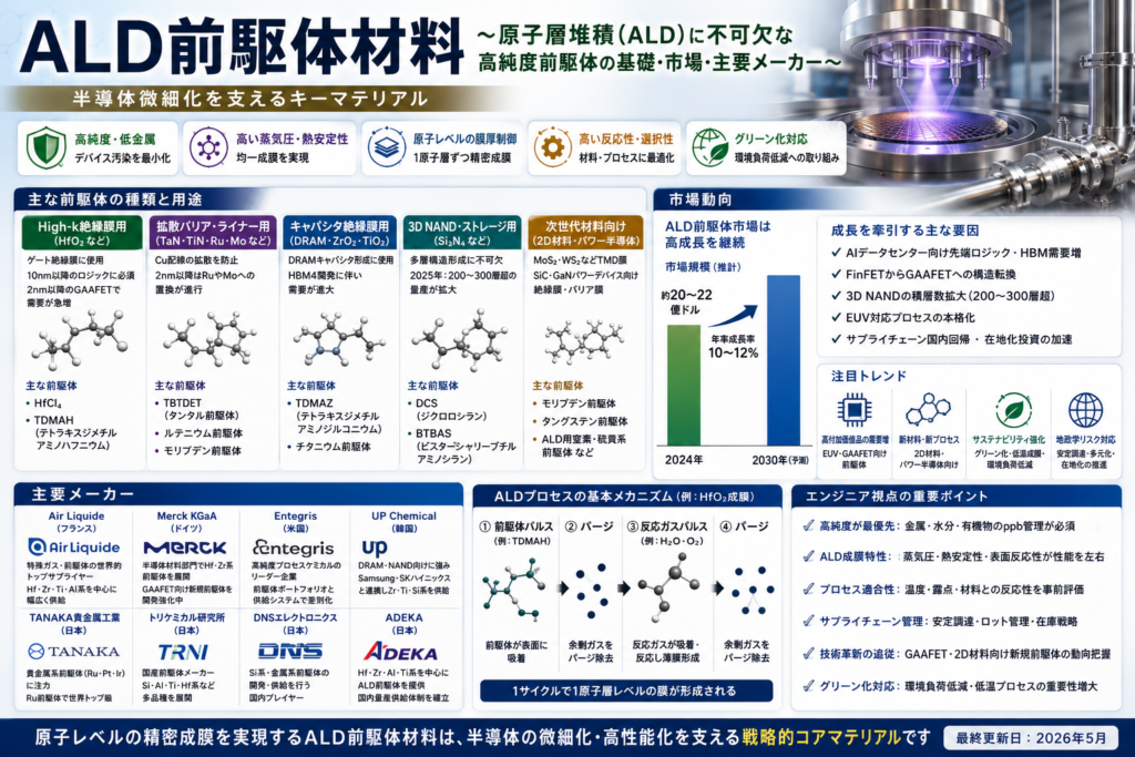 ALD前駆体材料〜原子層堆積（ALD）に不可欠な高純度前駆体の基礎・市場・主要メーカー | セミコンダクター・エンジニアズ